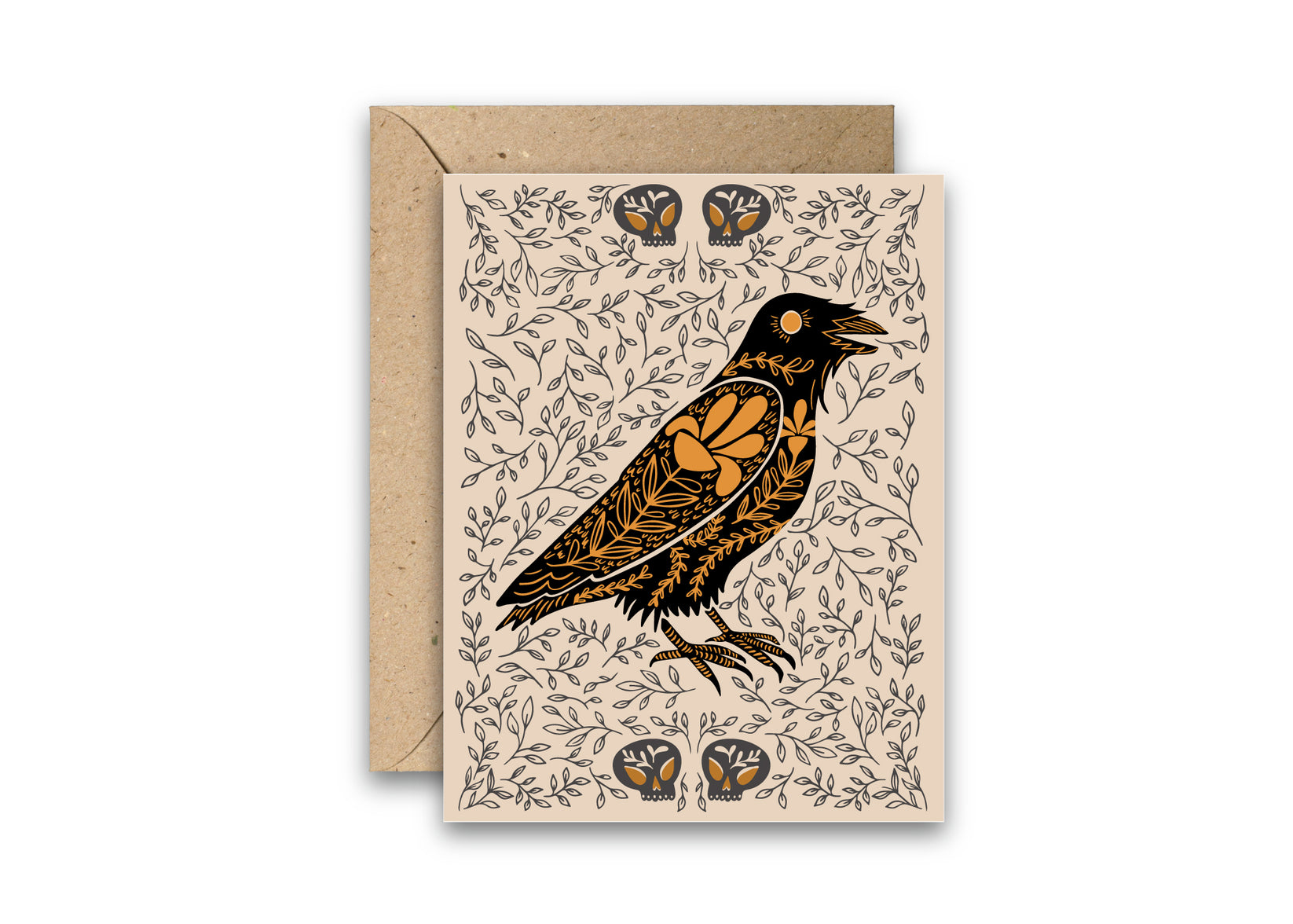 Raven Dark Omens Greeting Card – Amicreative